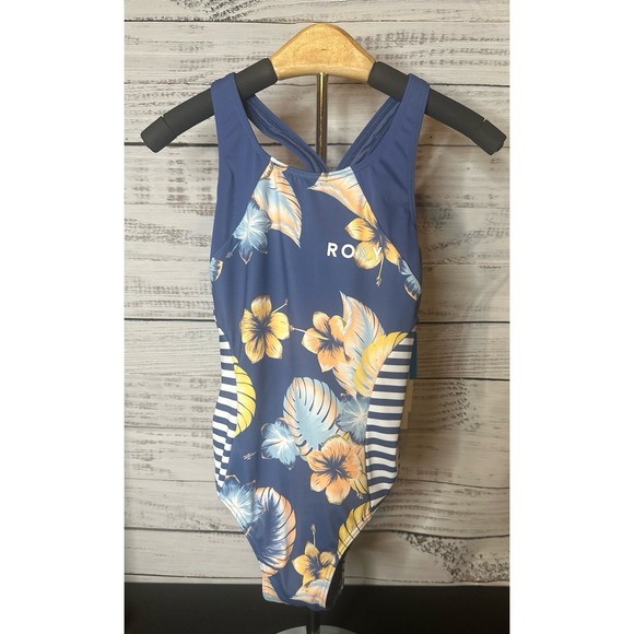 Roxy | Swim | New Roxy Girls 8 One Piece Floral Stripes Swimsuit | Poshmark